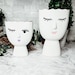 Face Vase Ceramic, Eyelash Handmade Unique Vases, Hand Painted White ...