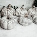 Hand Painted Pumpkins, 2 Sizes, Black and White Pumpkin Decor, Ceramic ...