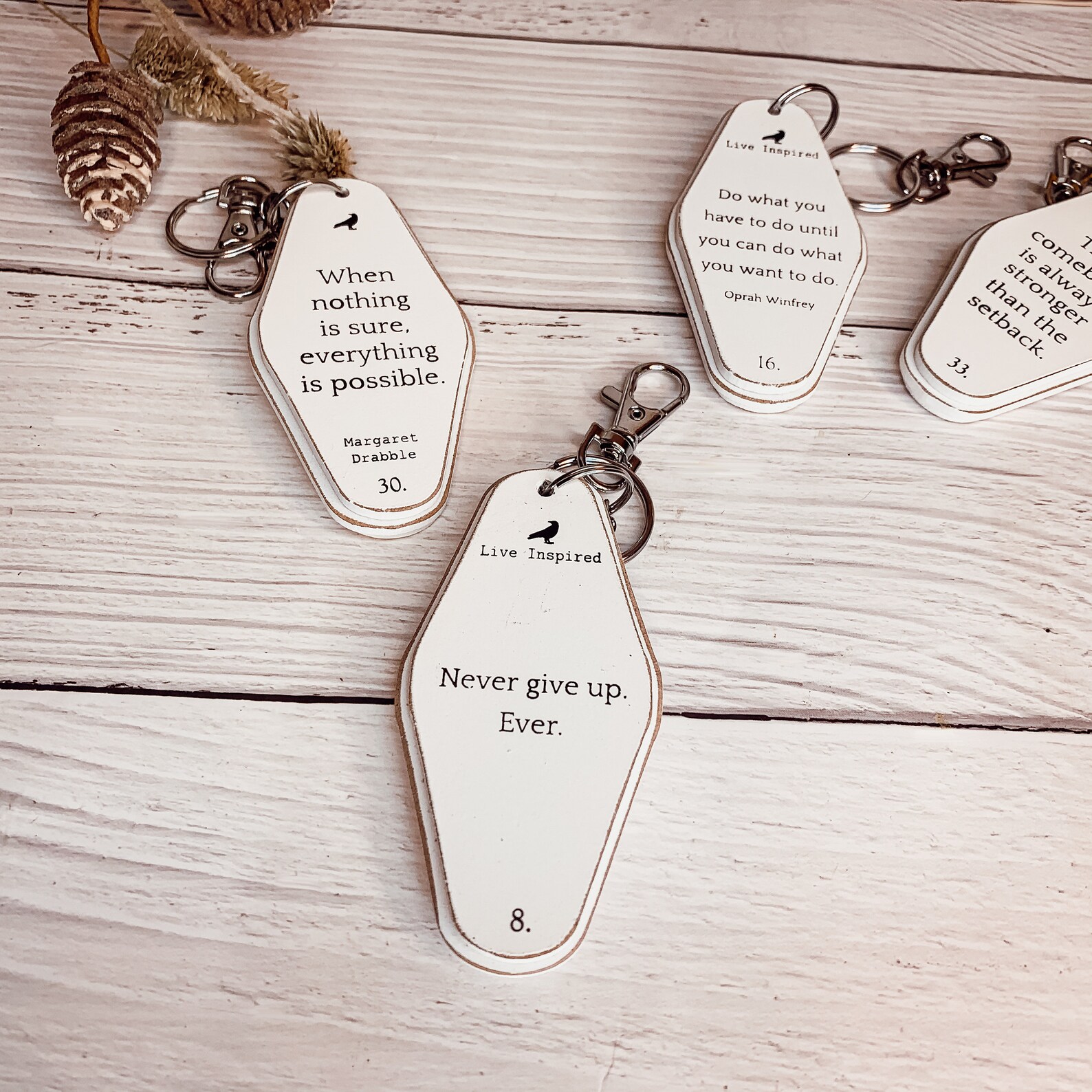 Keychains With Inspirational Quotes and Sayings Great Back to - Etsy