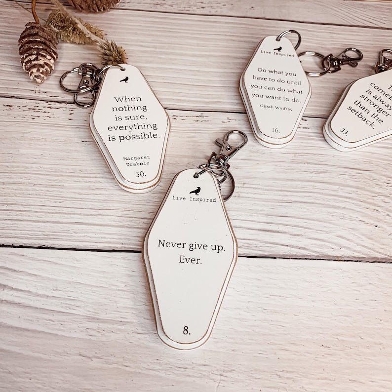 Keychains With Inspirational Quotes and Sayings, Great Back to School ...