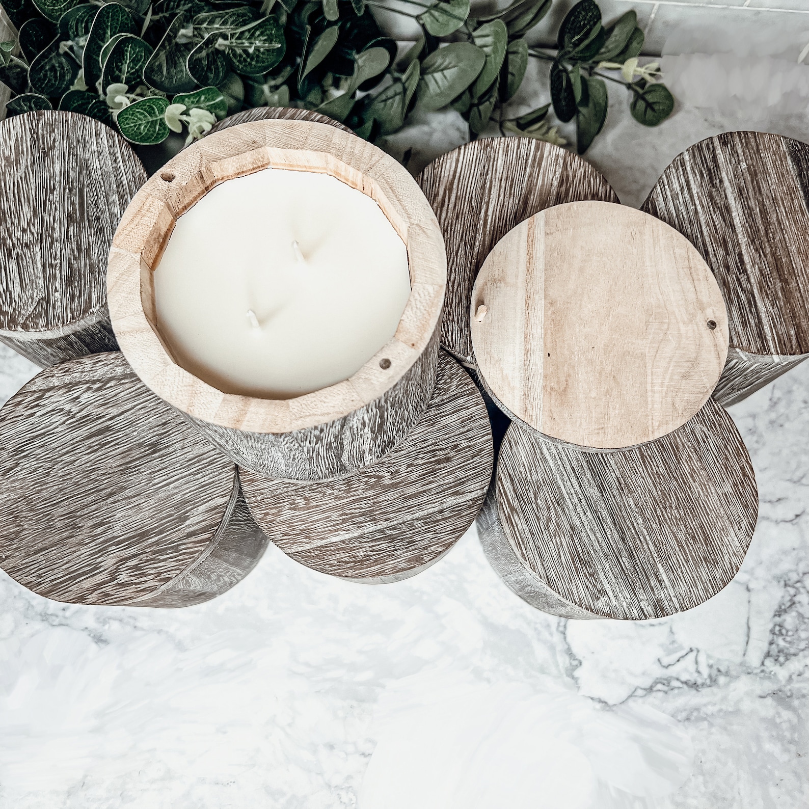 Wood Candle Container With Lid Luxury Candle Gift Set 2 Wick - Etsy