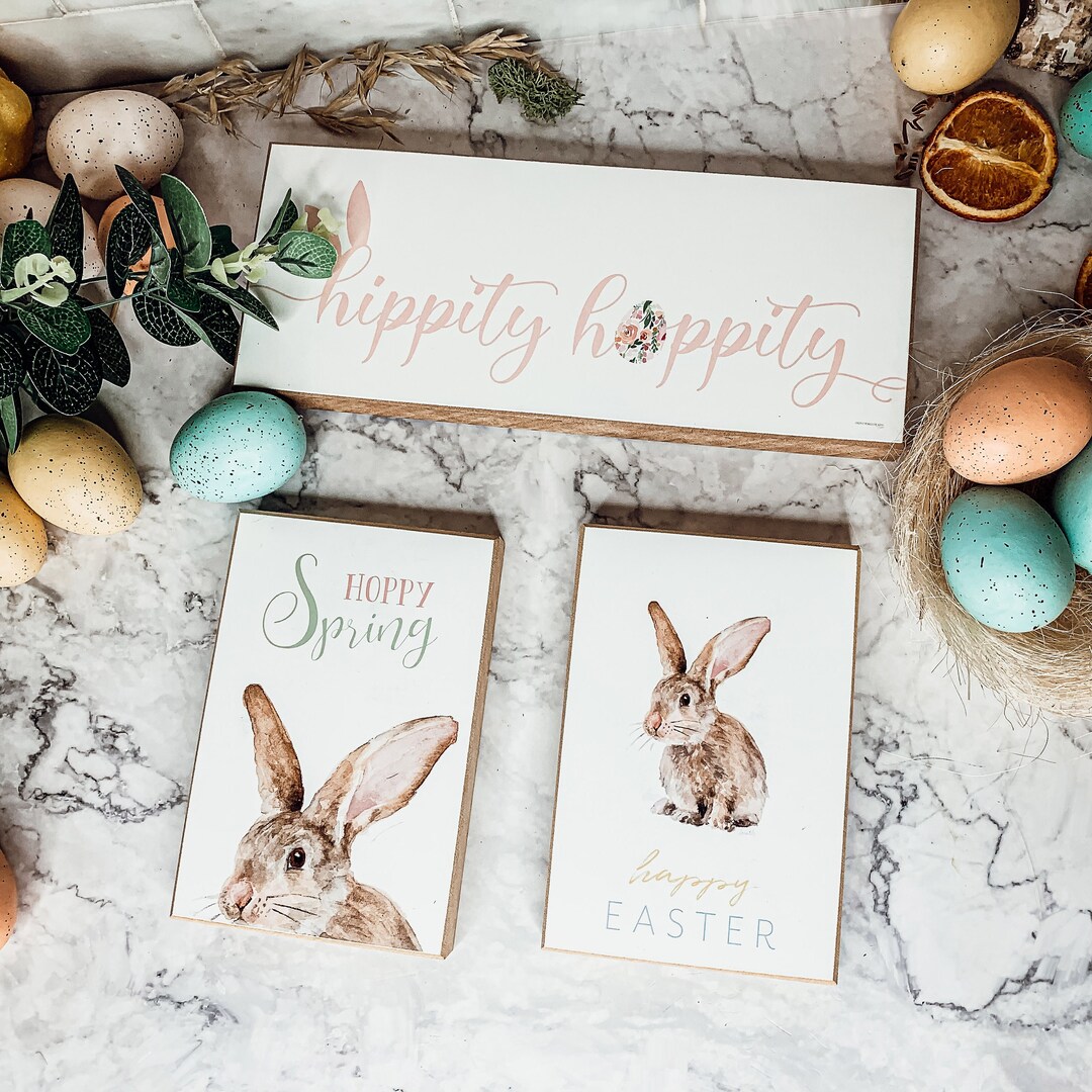 Easter Decorations, Easter Tiered Tray Signs Decorative Pieces, Wooden ...