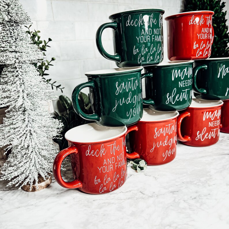 Christmas Coffee Mug Set Unique Coffee Mugs for Her Funny - Etsy