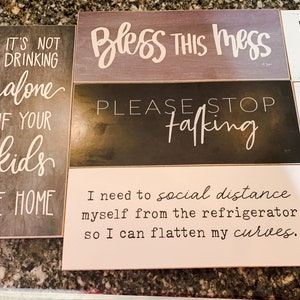 Hilarious Kitchen Signs, Funny Social Distance Sign, Funny Kitchen ...