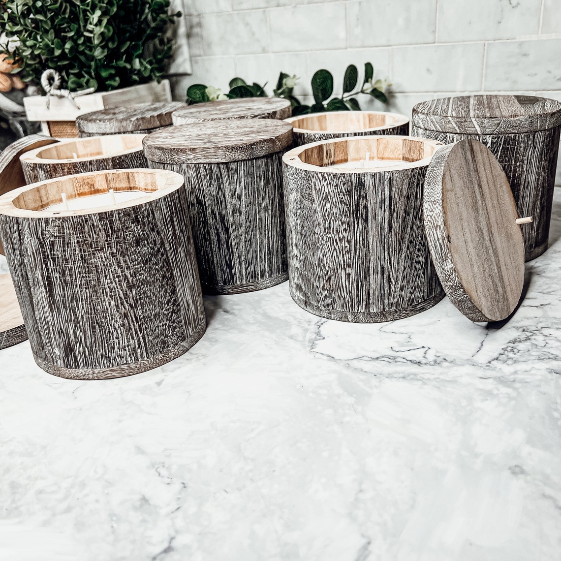 Wood Candle Container With Lid Luxury Candle Gift Set 2 Wick - Etsy