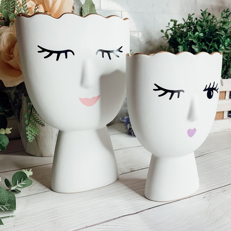Face Vase Ceramic Eyelash Handmade Unique Vases Hand Painted - Etsy