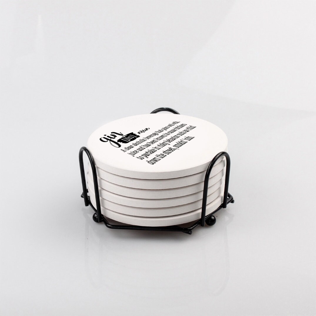 Coaster Set Funny With Holder Option, Coasters Ceramic With Cork Back ...