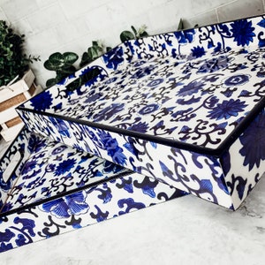 Blue Willow Platter, Chinoiserie Trays, Blue and White Japan Style ...