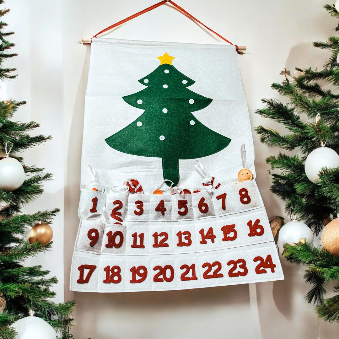 Felt Christmas Tree Advent Calendar for Kids or Adults, Handmade ...