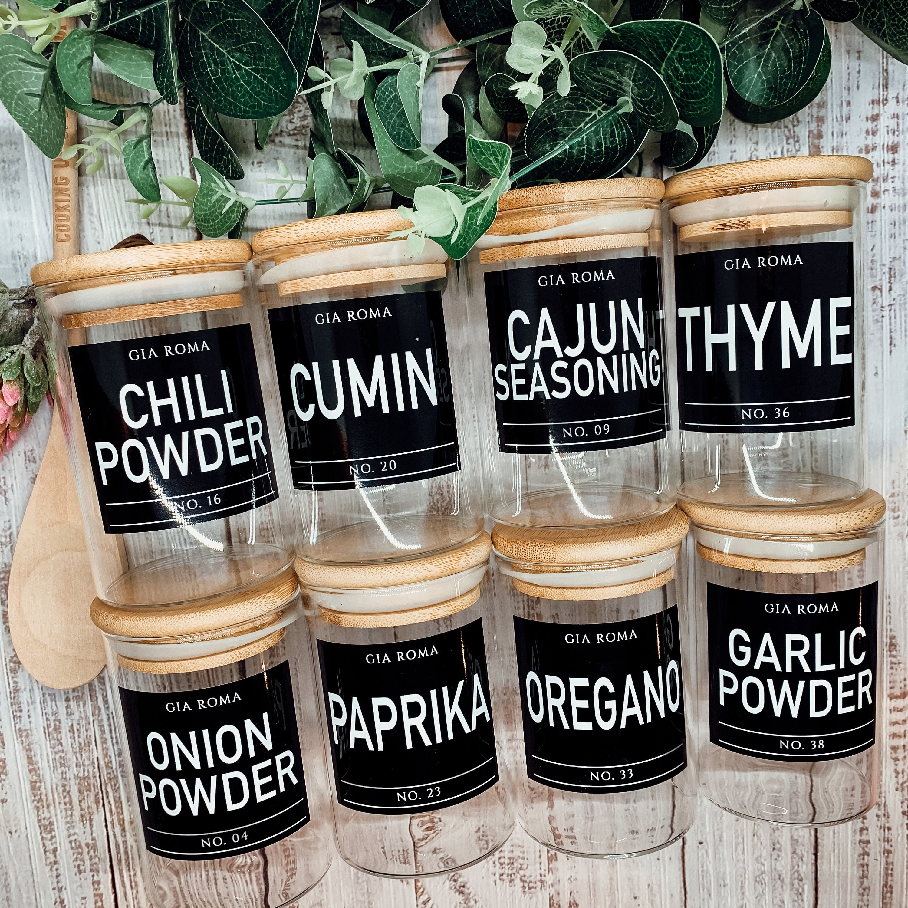 Black Label Spice Jar Label Sets, Modern and Contemporary Spice Jar ...