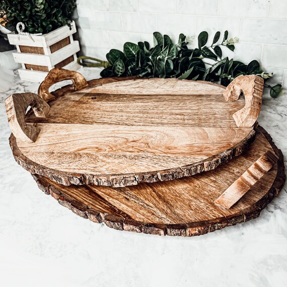 Wood Server Trays Oak Wood Nested Serving Trays Five Piece Set Of