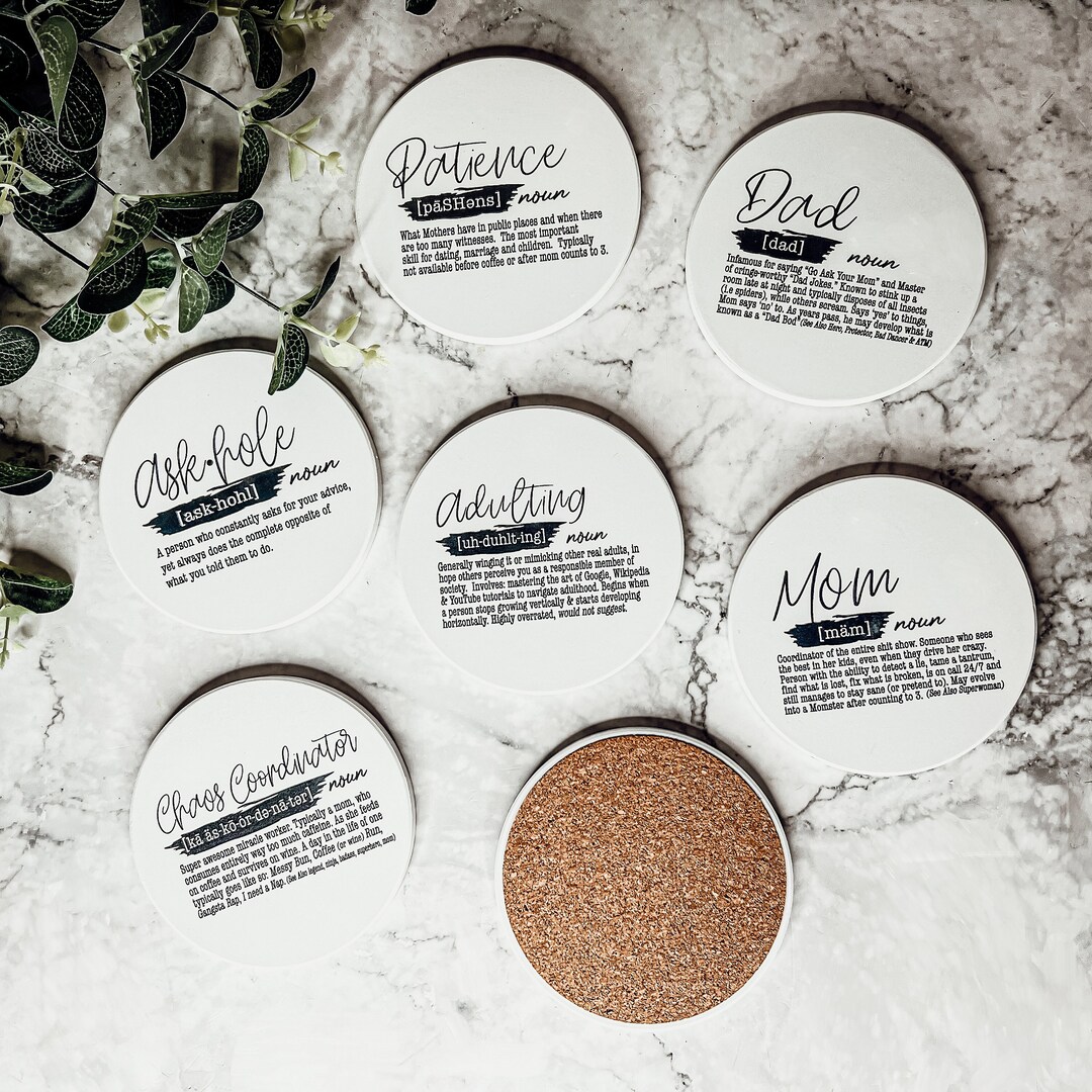 Funny Dictionary Definition Coasters, Hilarious Housewarming & Birthday ...