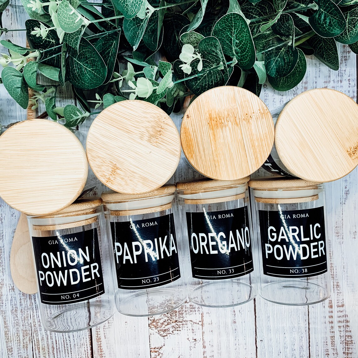 Black Label Spice Jar Label Sets Modern and Contemporary | Etsy