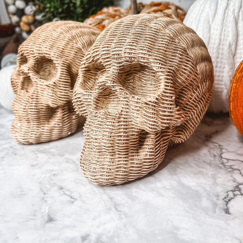 Skull Decoration Halloween Handmade Skull Centerpiece Basket - Etsy