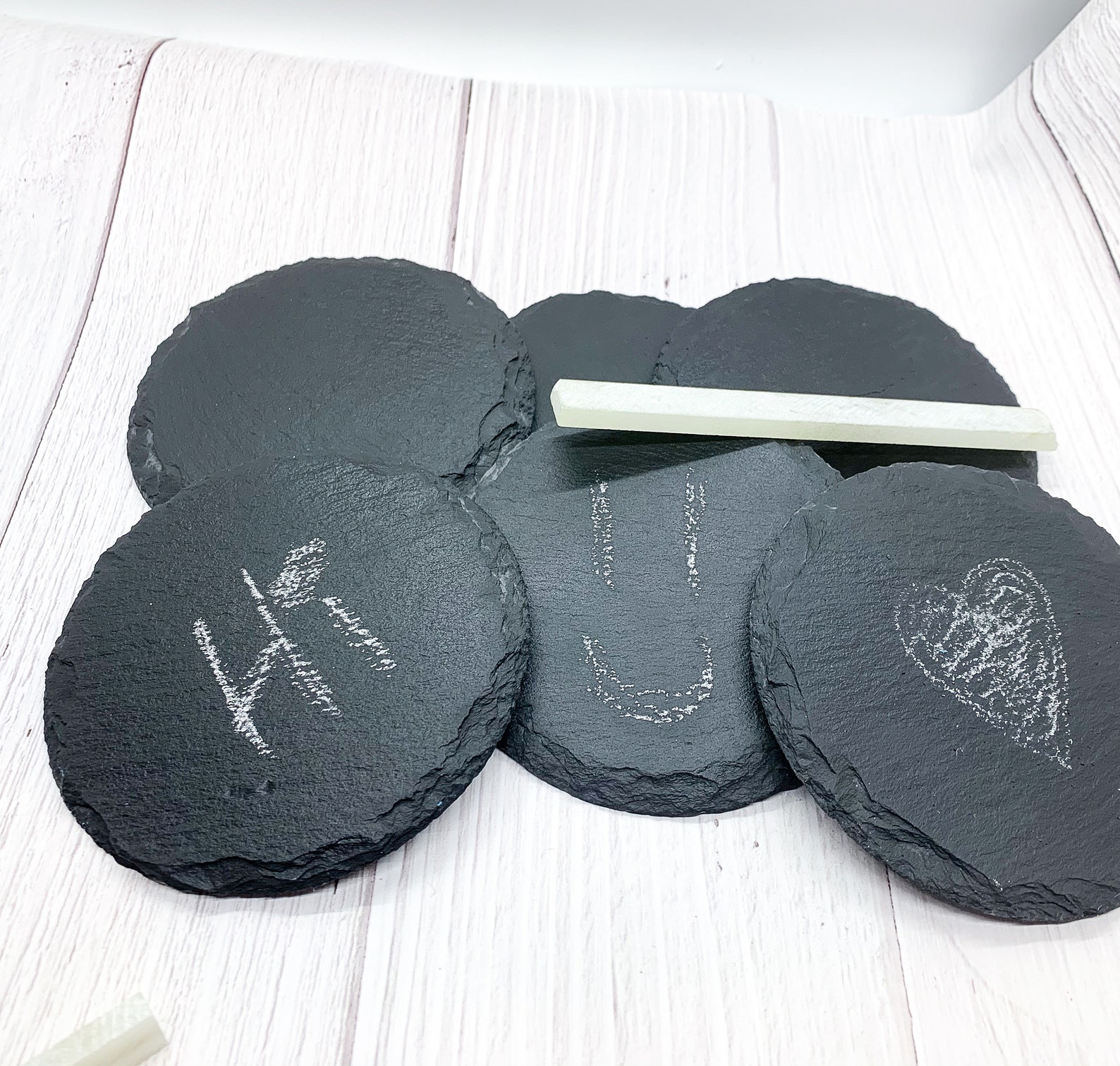 Slate Coaster Sets, Natural Stone Coasters or Name Plates, Chalkboard ...