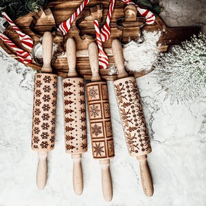 Christmas Baking Gift Set, Christmas Cookies Rolling Pin & Cookie ...