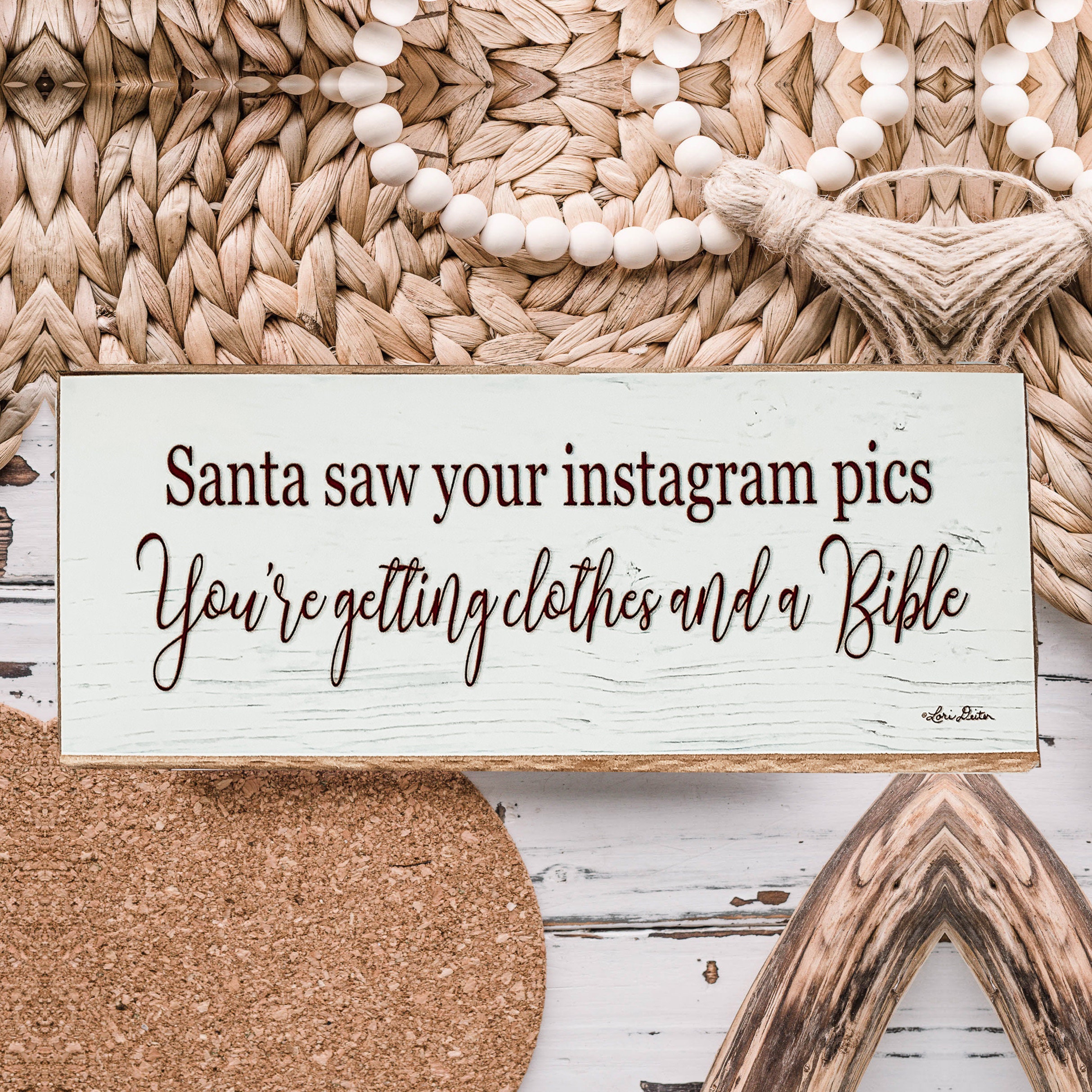 Santa's Milk & Cookies Sign, Cute Christmas Decor for Kids, Wooden ...