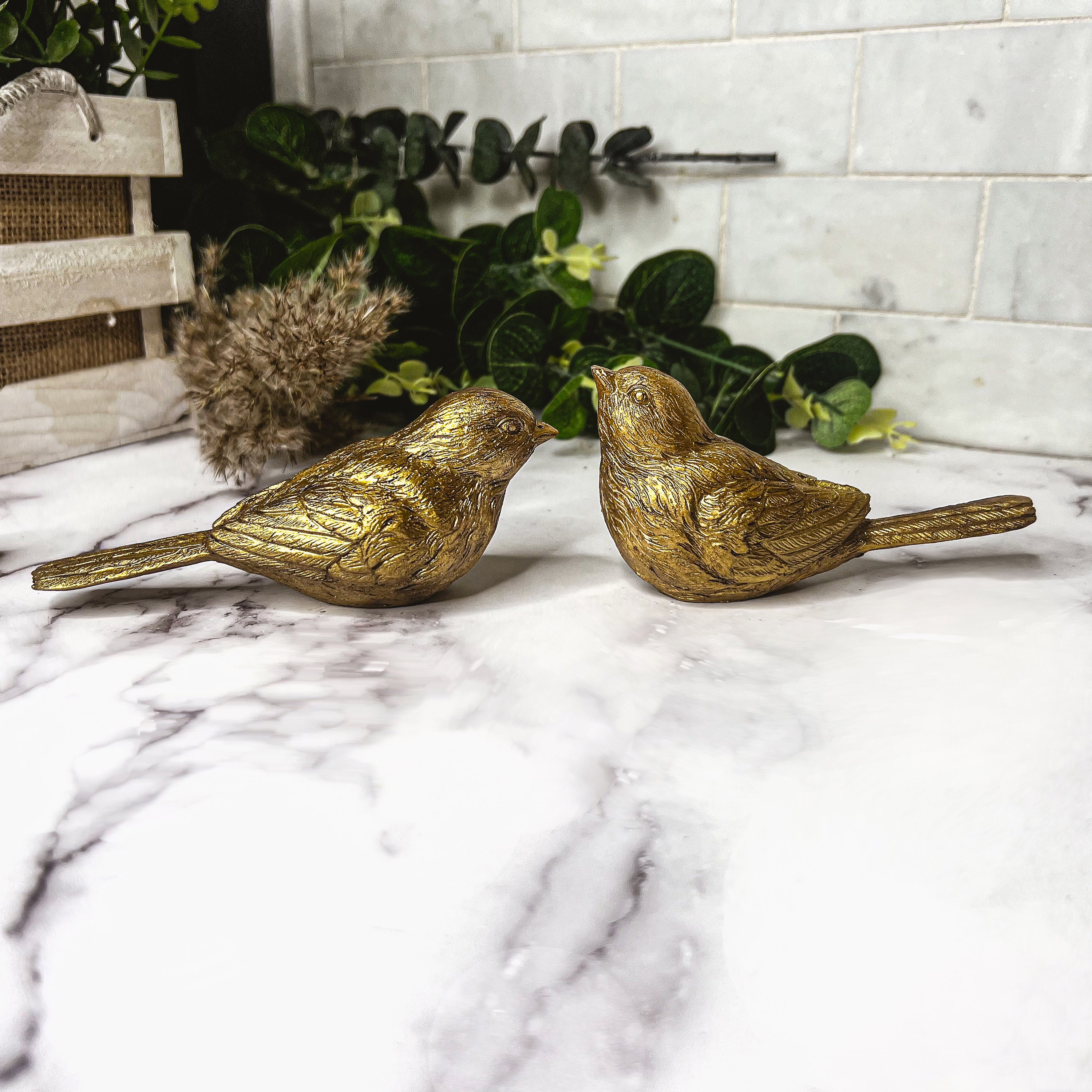 Gold Bird Statue, Bird Decor Vintage, Unique Bird Lover Gift Ideas ...