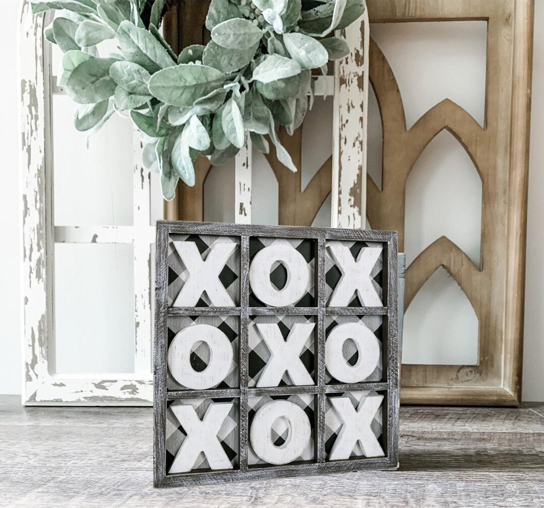 Wooden Adult and Kid Game and Decor, Xoxo Game, Tic Tac Toe Wooden Game ...