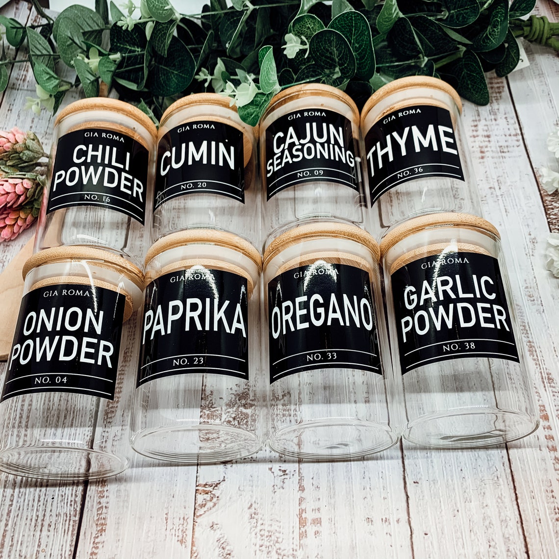 Black Label Spice Jar Label Sets Modern and Contemporary - Etsy