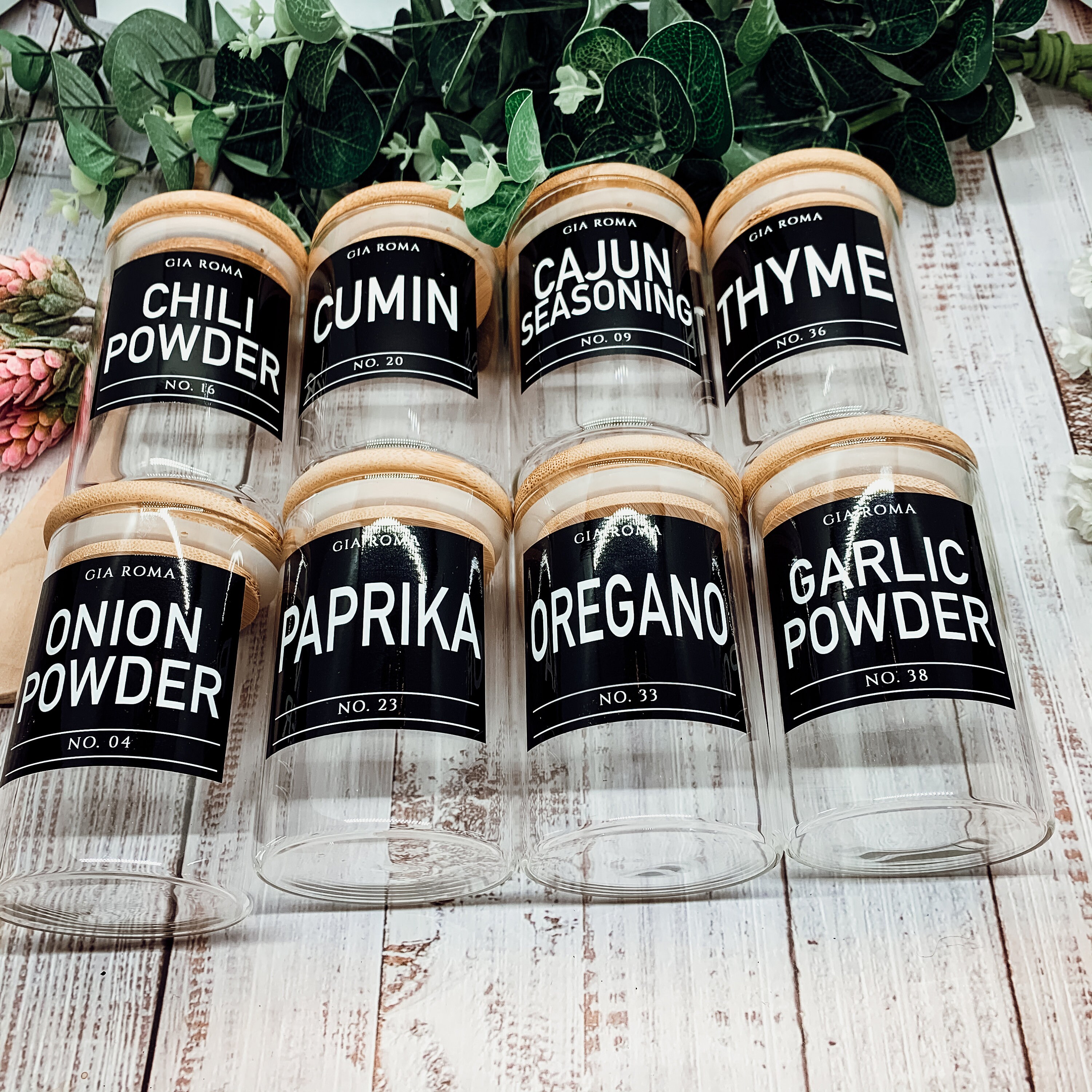 Black Label Spice Jar Label Sets Modern and Contemporary - Etsy