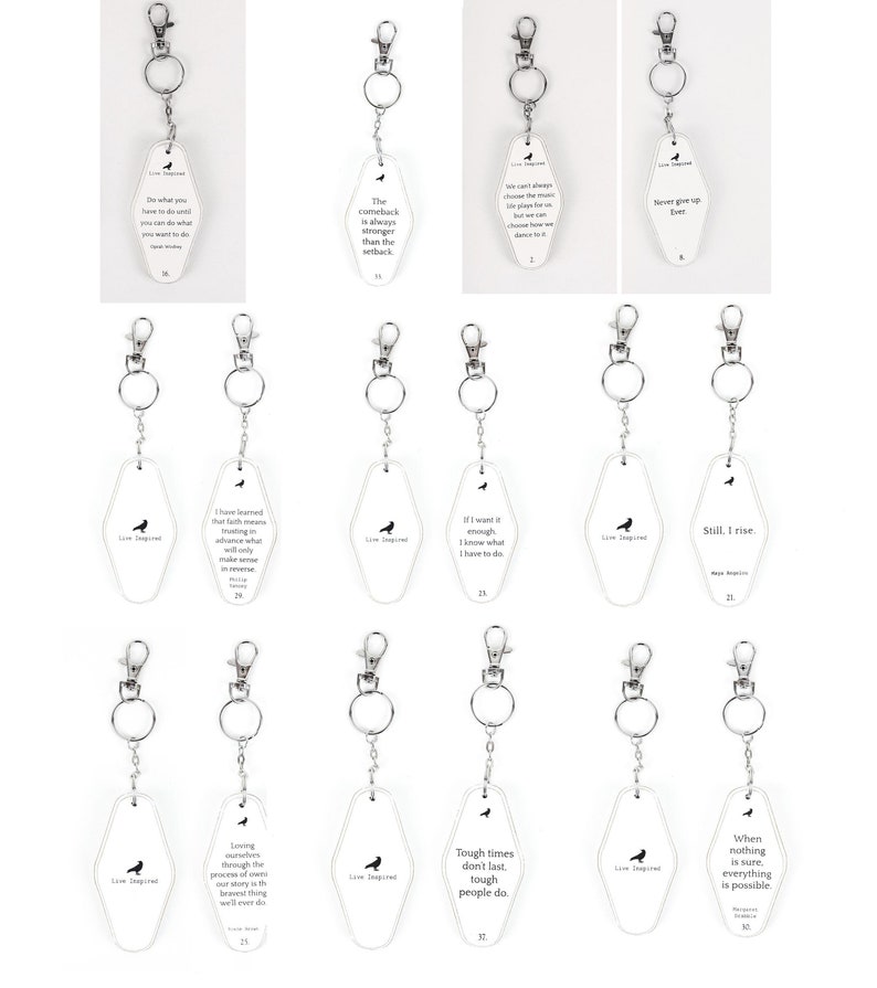 Keychains With Inspirational Quotes and Sayings Great Back to - Etsy
