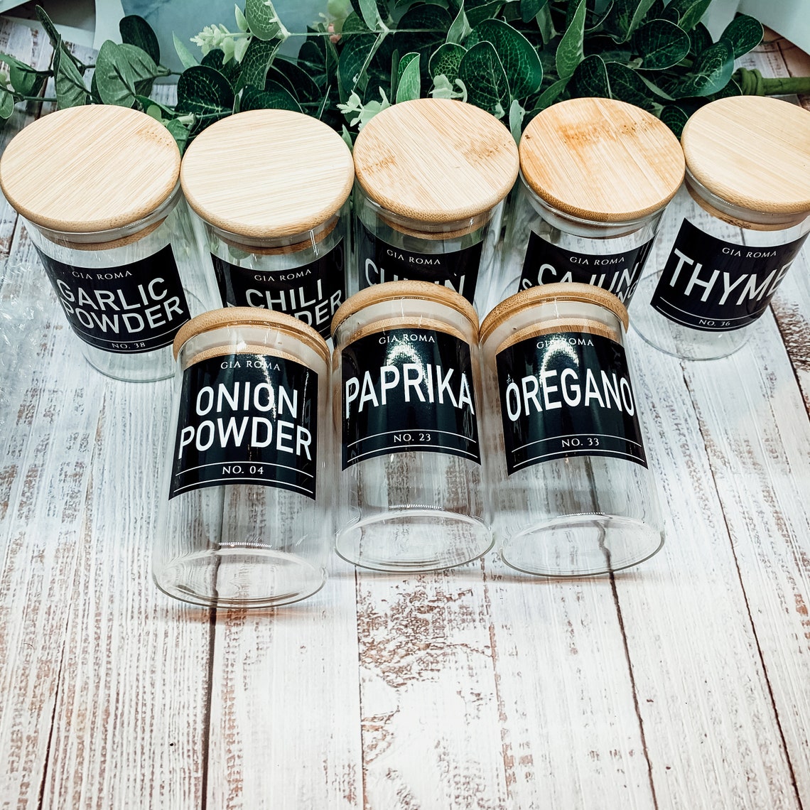 Black Label Spice Jar Label Sets Modern and Contemporary | Etsy