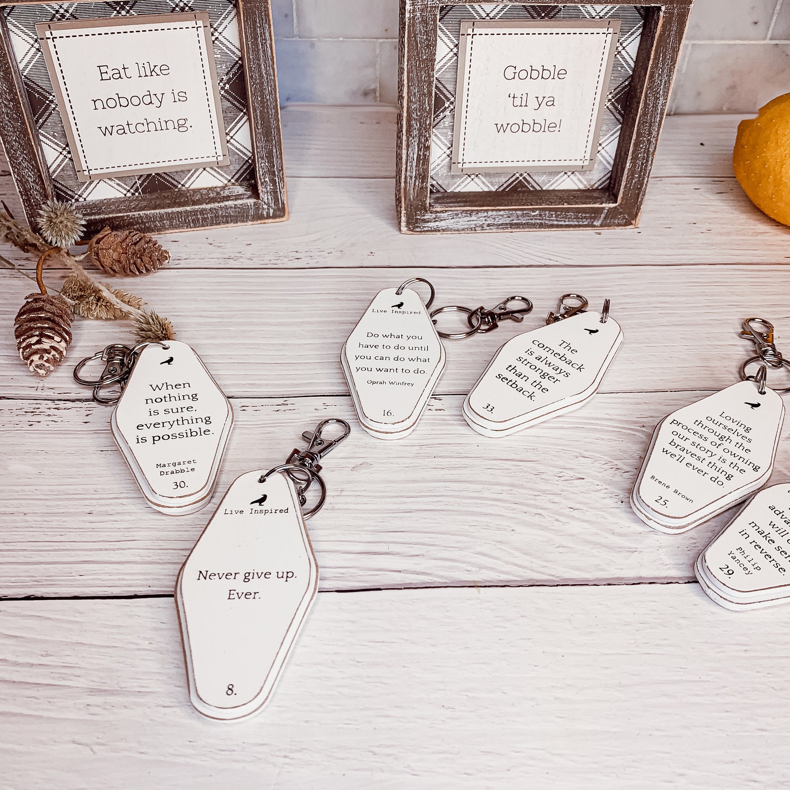 Keychains With Inspirational Quotes and Sayings Great Back to - Etsy