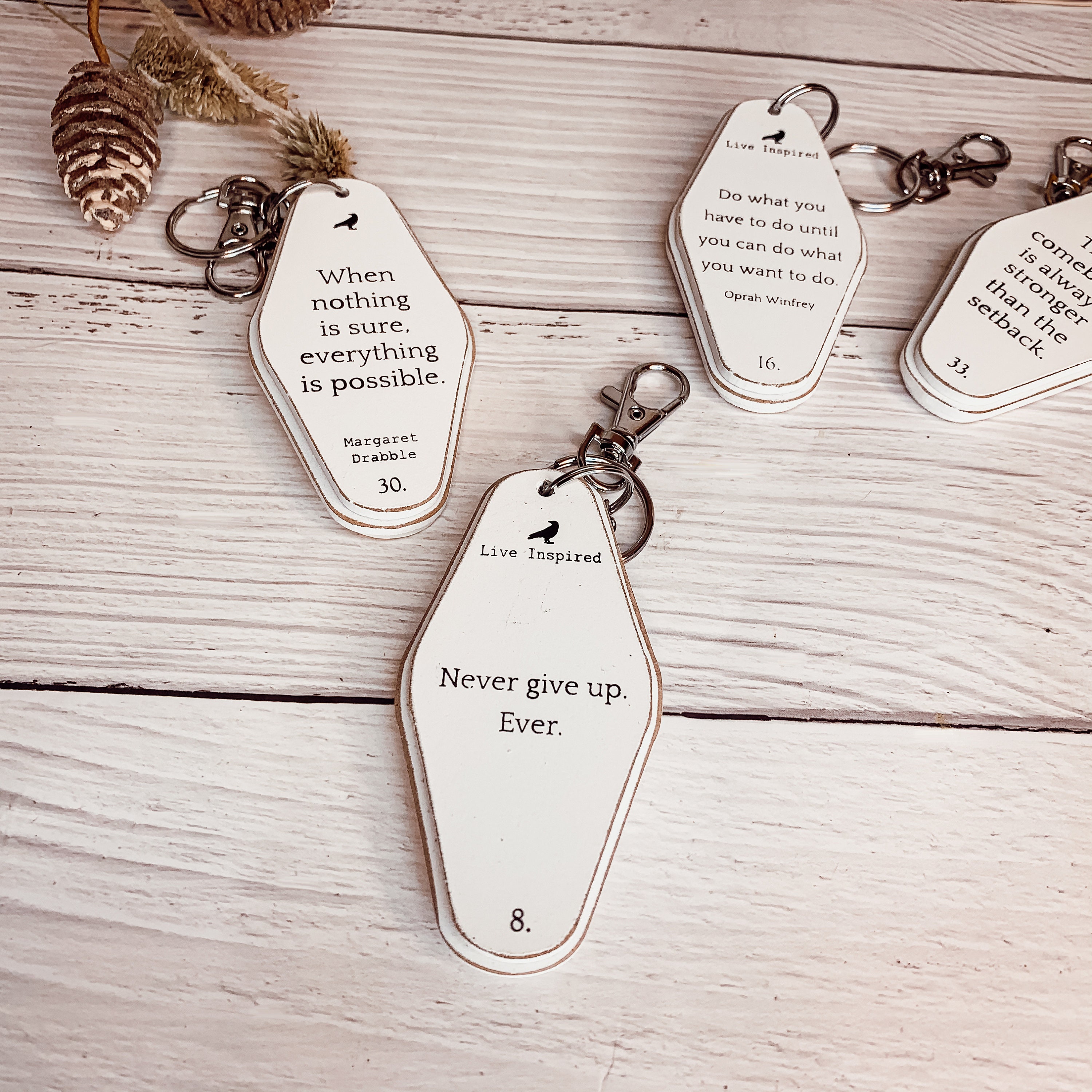 Motivational Quotes for All, 10 Inspirational Quote Keychain Choices ...