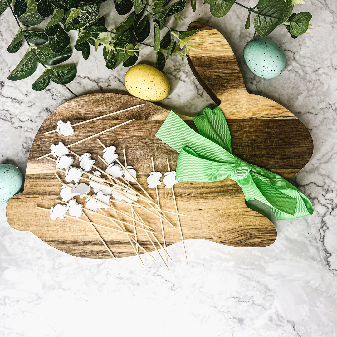 Bunny Charcuterie Board + Bunny Toothpick Set, Bunny Bundle for Easter ...