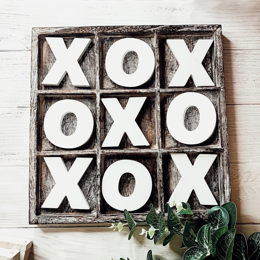 Wooden Adult and Kid Game and Decor, Xoxo Game, Tic Tac Toe Wooden Game ...