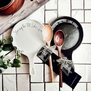 Handmade Spoon Rests With Quotes, Lick the Spoon & Stirring the Pot ...