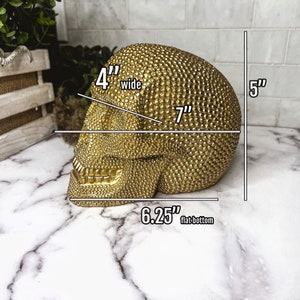 Skull Decoration Halloween, Handmade Skull Centerpiece, Gold Halloween ...