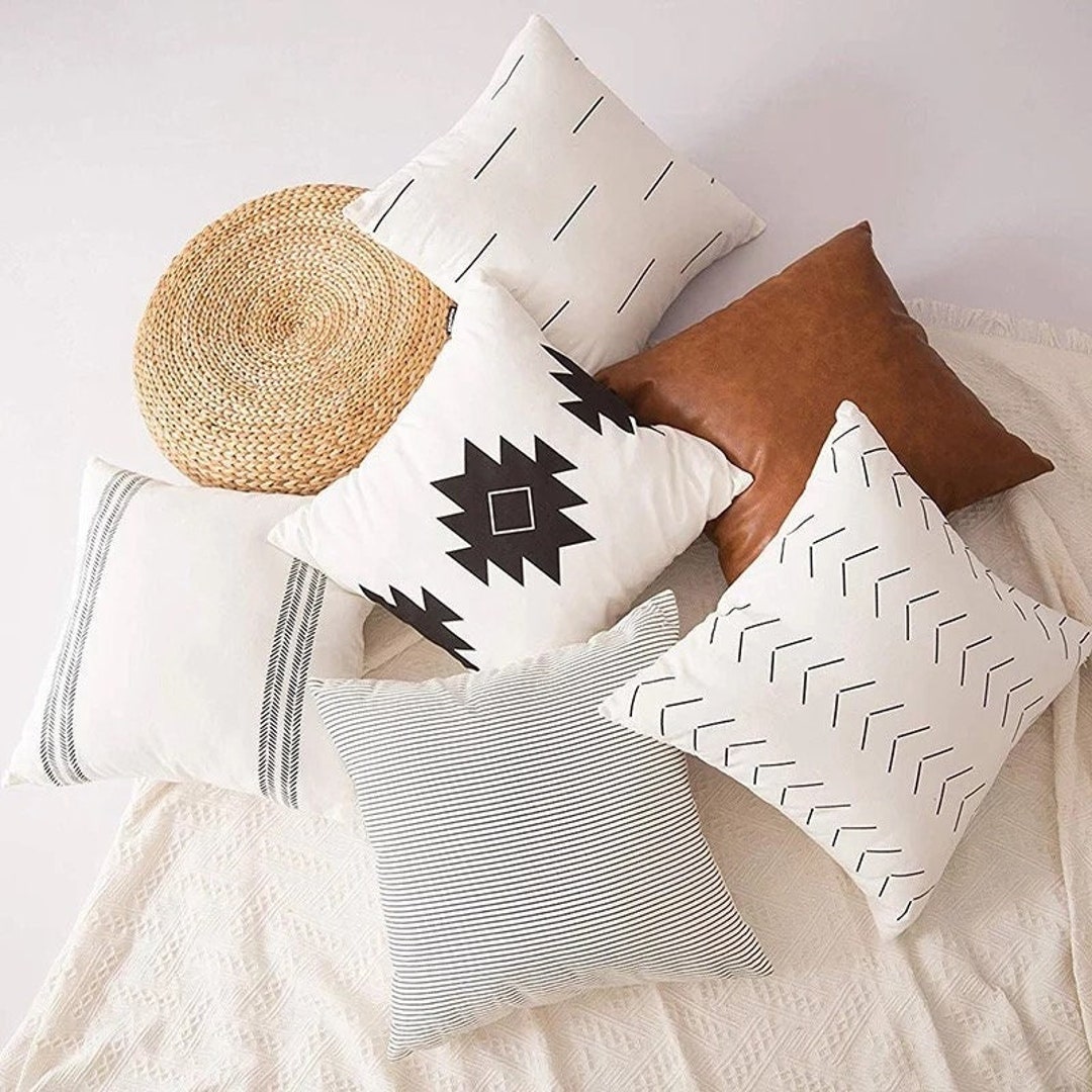 Boho Pillow Cases, Decorative Modern Bohemian Throw Pillows for Couch ...