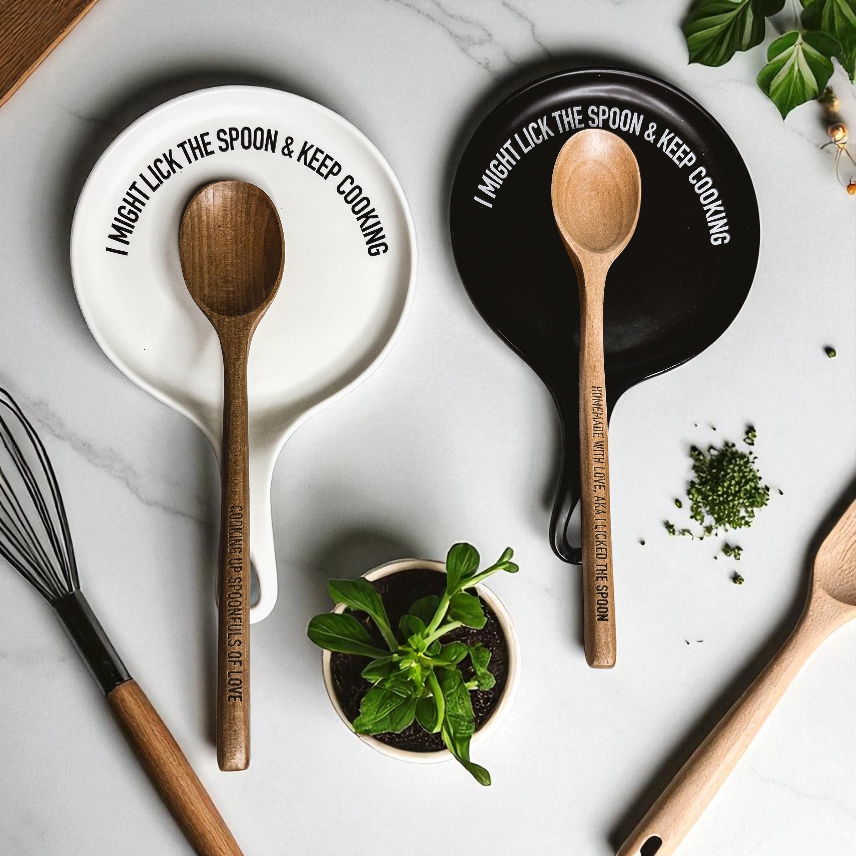 Handmade Spoon Rests With Quotes, Lick the Spoon & Stirring the Pot ...