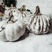 Hand Painted Pumpkins, 2 Sizes, Black and White Pumpkin Decor, Ceramic ...