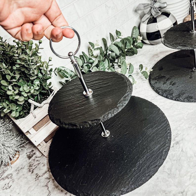 Tiered Tray Stand Natural Stone Slate Tiered Cake Stand or - Etsy