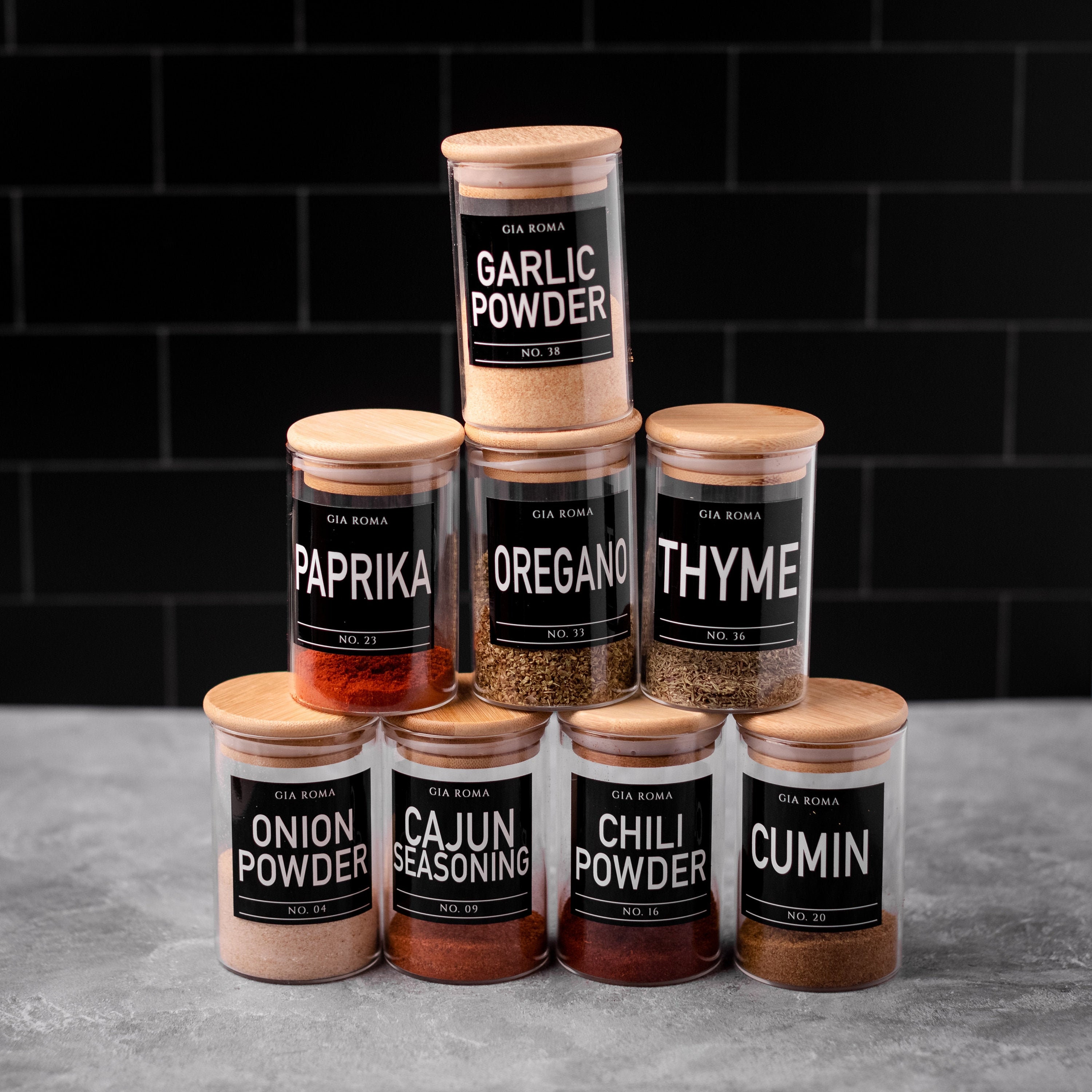 Black Label Spice Jar Label Sets Modern and Contemporary - Etsy
