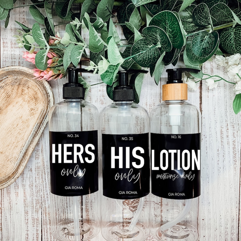 Amber Shower Dispenser Bottle Sets With Bamboo Pump Options - Etsy