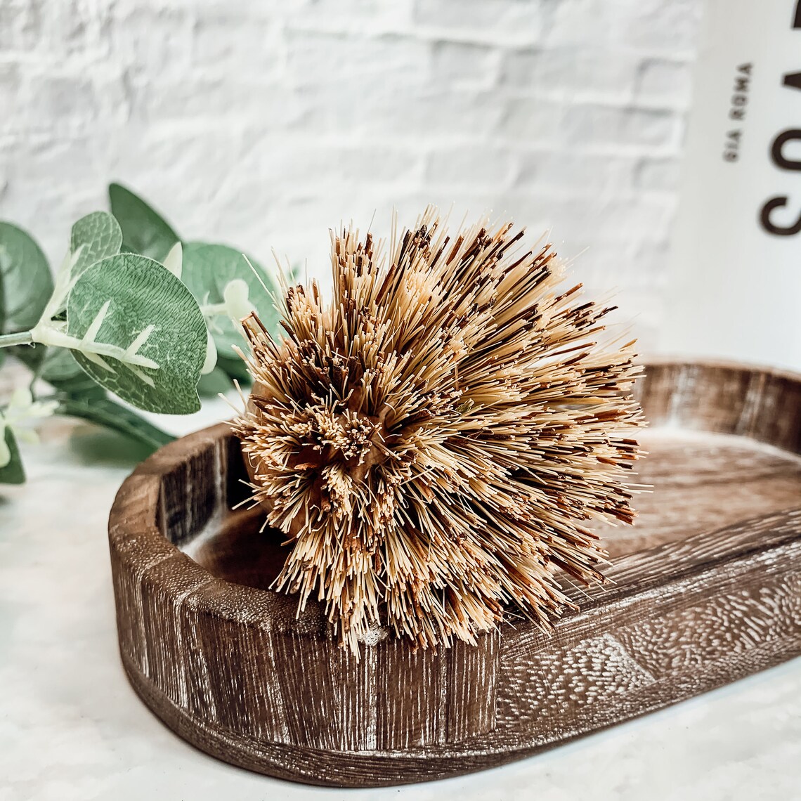 Wood Dish Scrubber Wood Dish Scrubber Natural Sisal Brush - Etsy