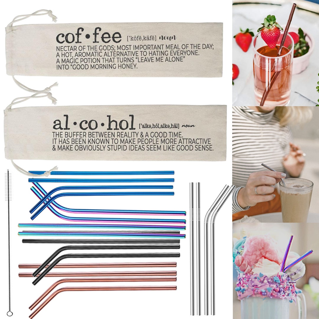 Funny Metal Straw Set, Funny Eco-friendly Gift Ideas, Funny Straw Set ...