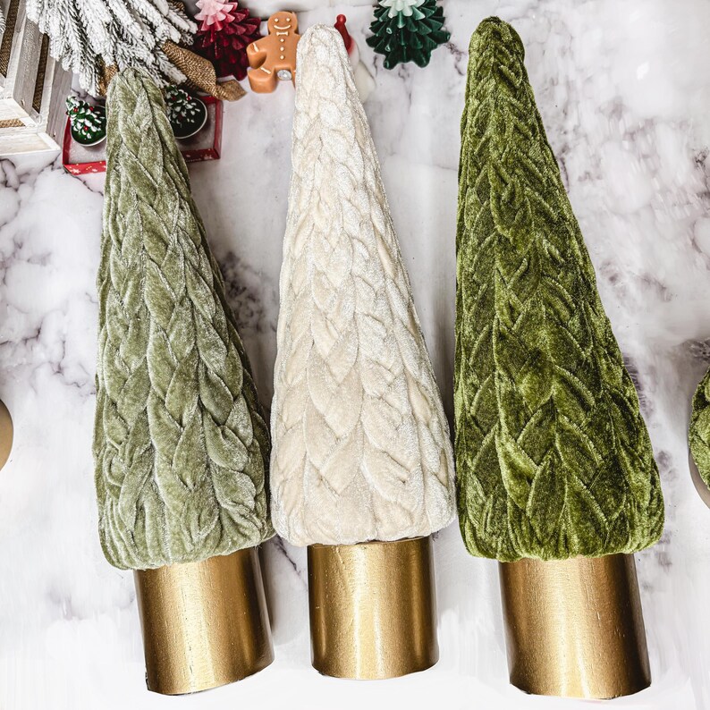 Velvet Christmas Trees, Velvet Tree Tabletop + Mantle Decor Ideas ...