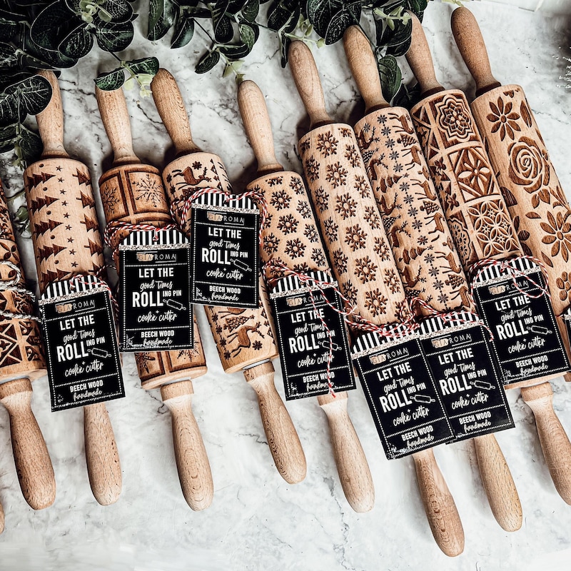 Holiday Wooden Rolling Pin - Etsy