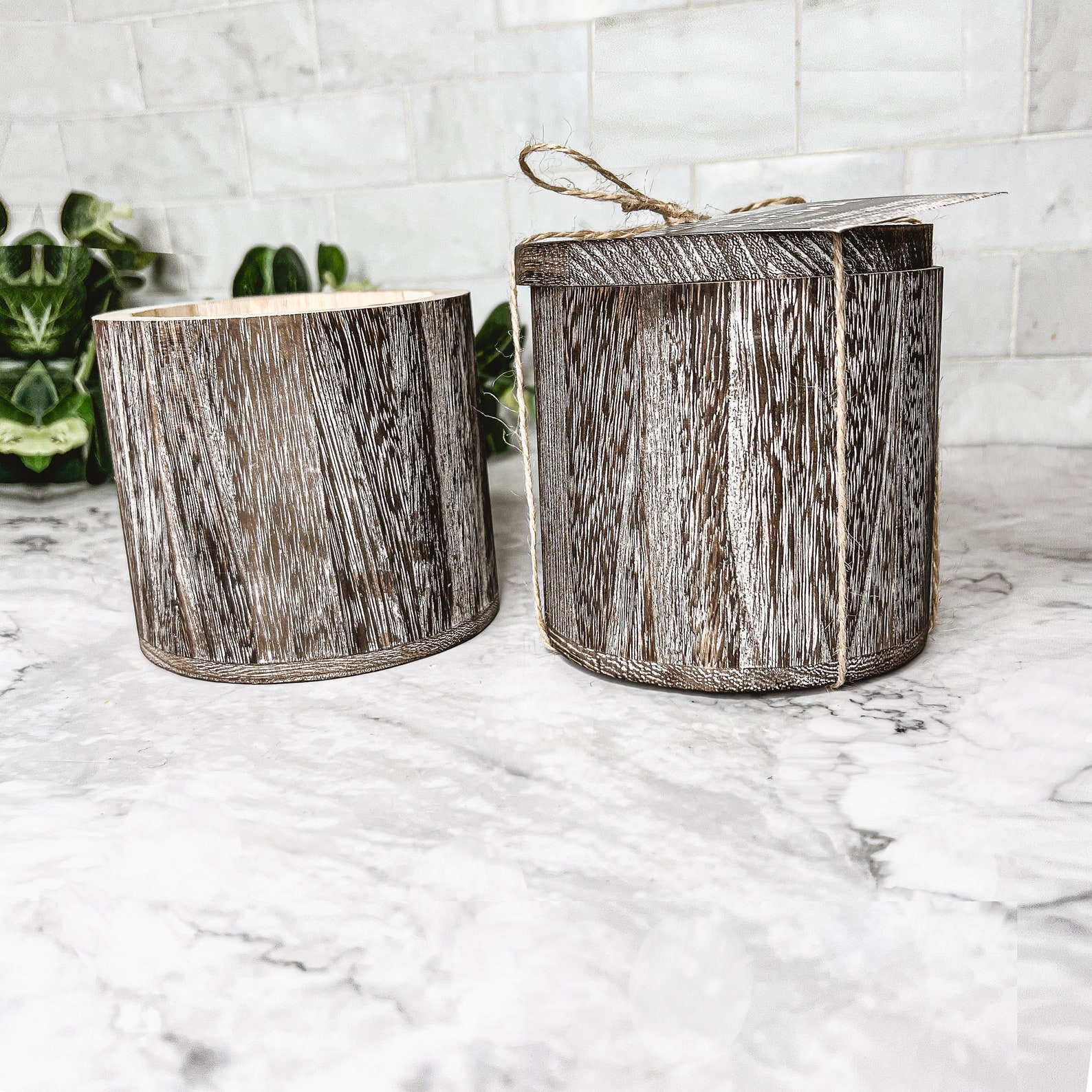 Wood Candle Container With Lid, Luxury Candle Gift Set, 2 Wick Soy ...