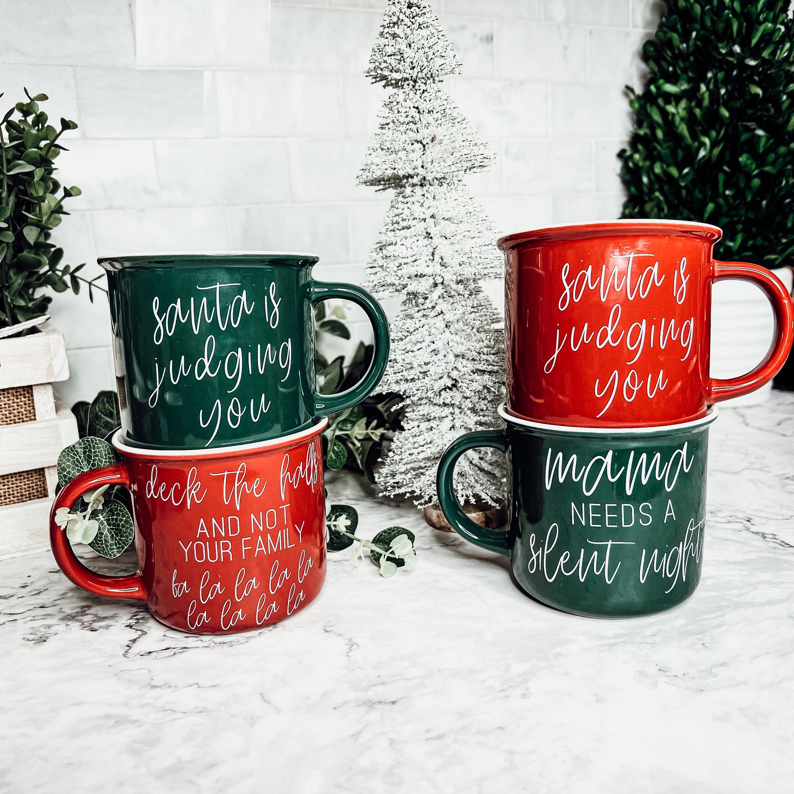 Christmas Coffee Mug Set Unique Coffee Mugs for Her Funny - Etsy