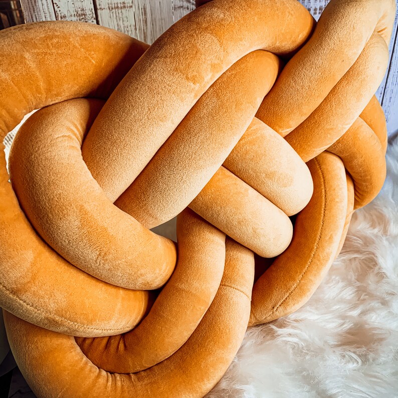 Plush Gold Pillows Handmade Knot Pillows Soft and yet Firm - Etsy