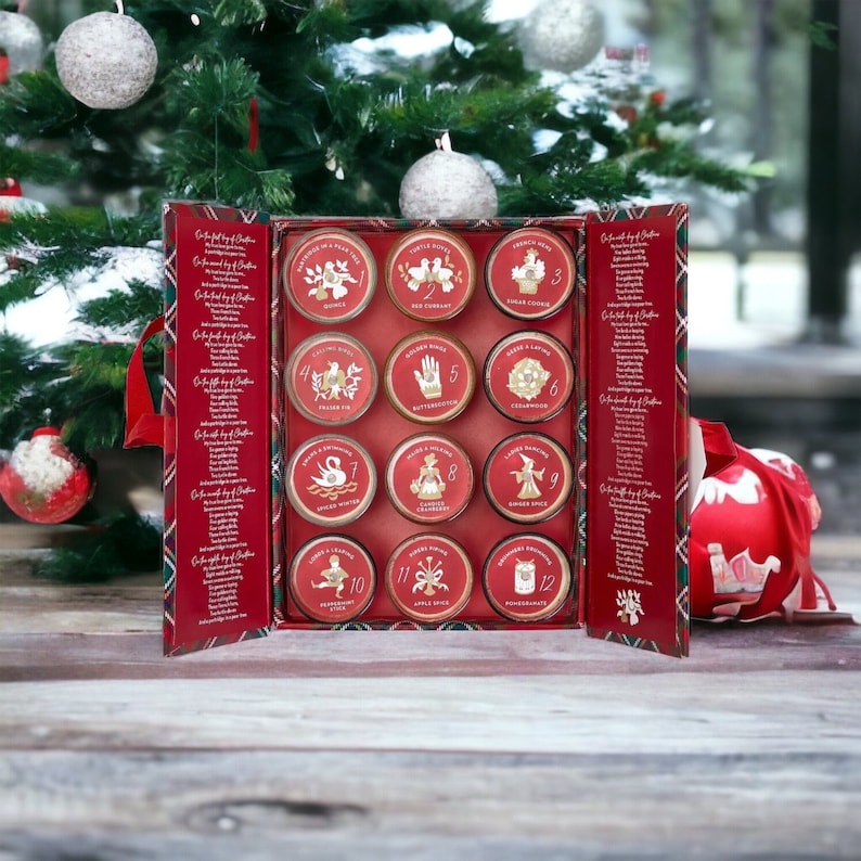 Candle Advent Calendar Gift Box, 12 Days of Christmas Candle Set ...