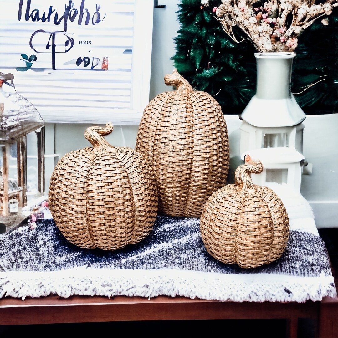 Pumpkin Decorations, Neutral Fall & Halloween Home Decor, Handmade ...