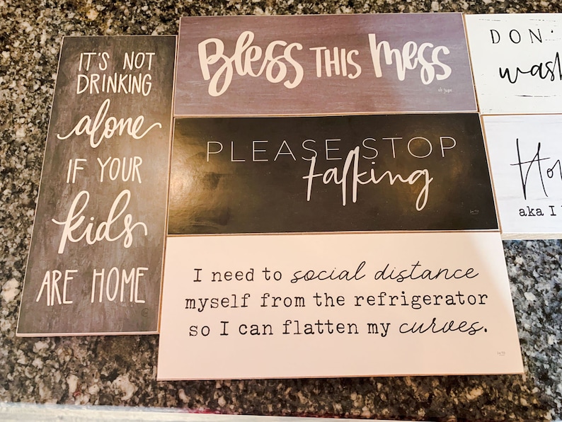 Funny Parent Sign Gift, Not Drinking Alone If Your Kids Are Home, Funny ...