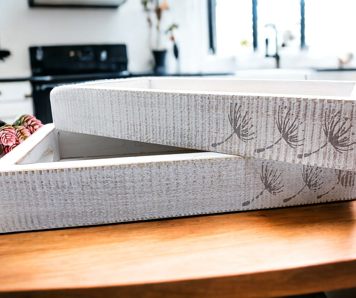 Farmhouse Dandelion, Rustic Farmhouse Serving Tray or Decorative ...
